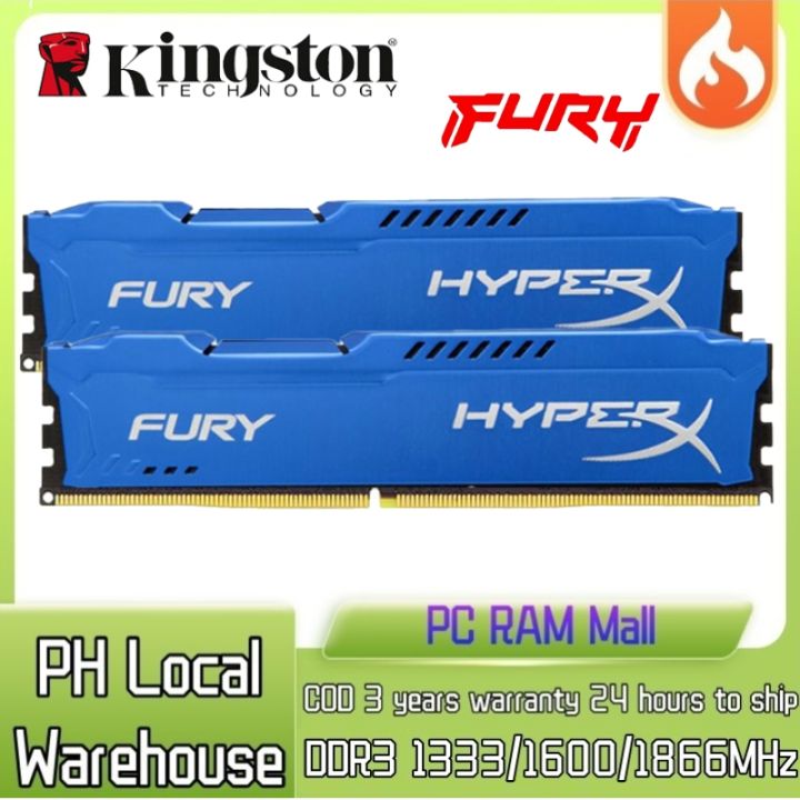 【Local 24H ship】Kingston HyperX FURY RAM 4GB 8GB DDR3 1333MHz 1600MHz 1866MHz Desktop PC3-10600 ...