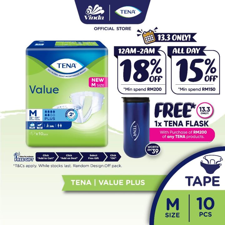 TENA Value Adult Diaper M10sL8sXL8s♪ | Lazada