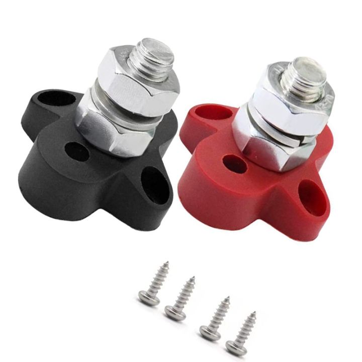 2Pcs DC 48V 150A BusBar M10 Terminal Block Studs Battery Power ... 2Pcs DC 48V 150A BusBar M10 Terminal Block Studs Battery Power ...