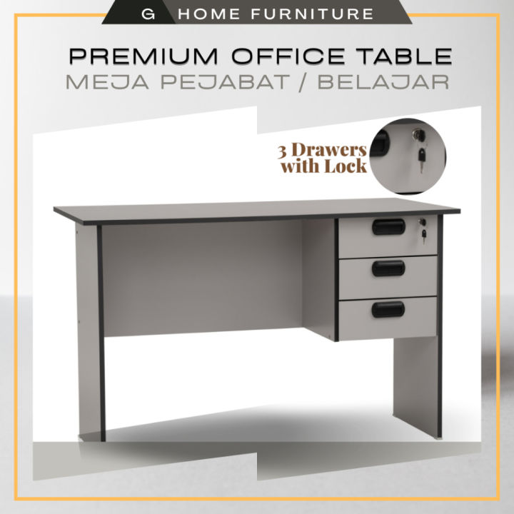 🔥OFFER🔥G HOME Office Table 3 Feet 4 Feet 5 Feet With Drawer Grey/Wenge ...