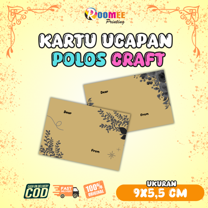 KARTU UCAPAN POLOS CRAFT / THANK YOU CARD POLOS CRAFT / GREETING CARD ...