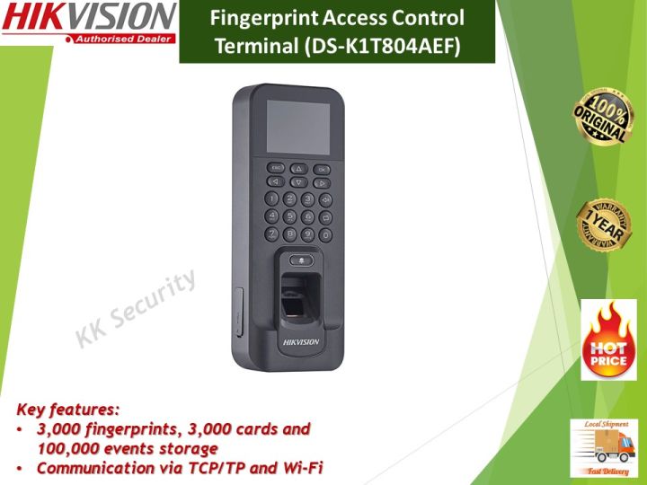 DS-K1T804AEF HIKVISION Fingerprint & Time Attendance WiFi Door Access ...