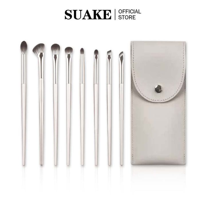 SUAKE 8 Pcs/set Makeup Brush Soft Gold-plated Eye Makeup Brushes ...