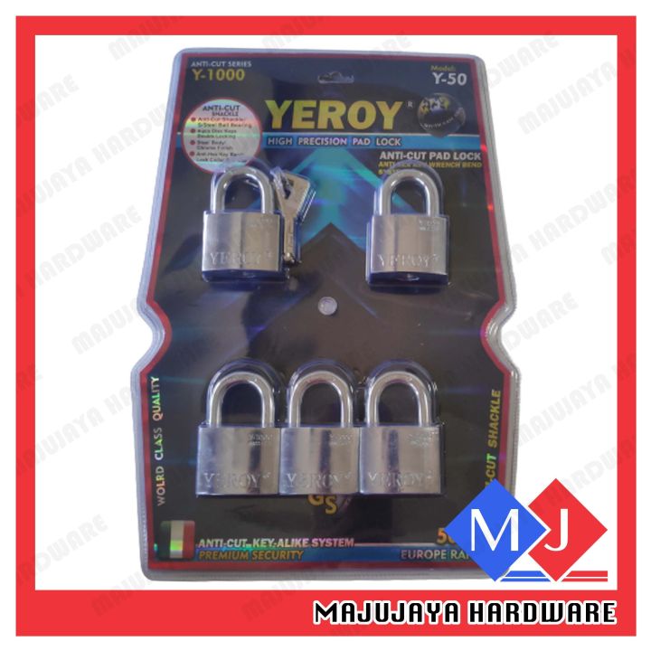 YEROY Y-1000 Anti Cut Key Alike Master Key Padlock Set Y-50 ITALY Anti ...