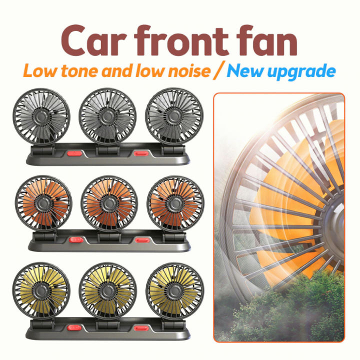 Upgraded Universal Automotive Car Fan 12V/24V USB car electric fan 3 ...