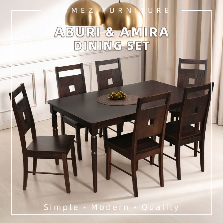 (FREE Shipping) KitchenZ ABURI and AMIRA Walnut Dining Set 4 or 6 ...