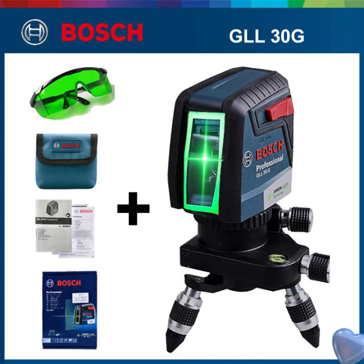 BOSCH Line Level GLL 30G Green 2 Line Line Laser GLL30G Precision Two ...