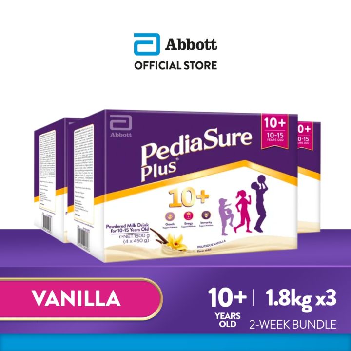 Pediasure Plus 10+ Vanilla 1.8kg Bundle of 3 for Adolescents 10-15 ...
