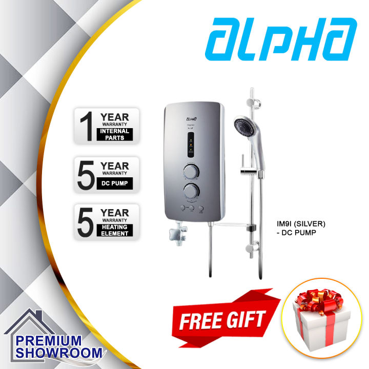 (AUTHORISED DEALER) ALPHA IM-9i Instant Water Heater Standard Shower Set with DC Pump with FREE ...