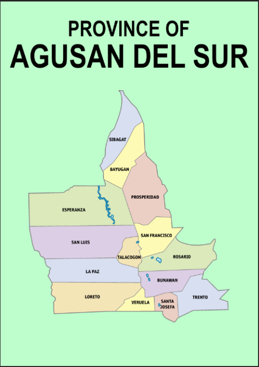 Agusan Del Sur Province Map Waterproof A4 Laminated Chart | Lazada PH