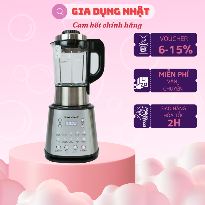 Máy làm sữa hạt Nineshield KB-505 - Dung tích 1,75 lít - Lưỡi dao kép - Máy xay nấu sữa đậu nành ...