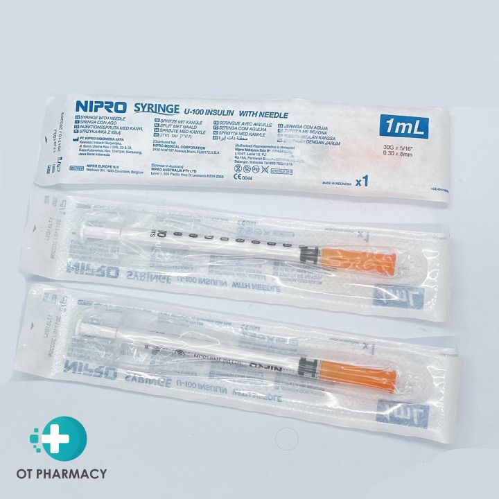 Nipro Syringe U-100 Insulin With 30G Needle (1ml) 1's exp:2/2029 | Lazada