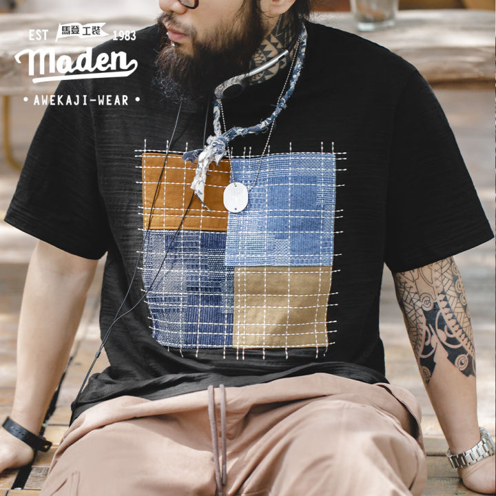 Uncle Fu MADEN เสื้อเชิ้ตแขนสั้นหลวมลำลอง,ฮิปฮอปสไตล์ย้อนยุคญี่ปุ่น ...