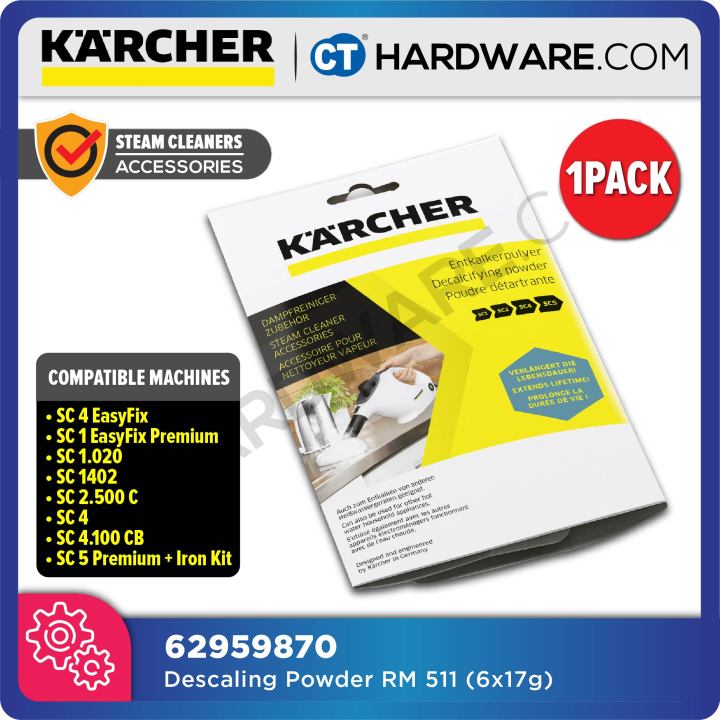 KARCHER 62959870 RM511 DESCALER POWDER (6 X 17G) FOR STEAM CLEANER USE ...