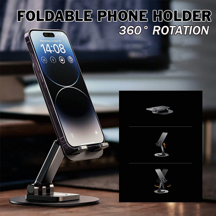 360 Rotation Foldable Phone Holder For Desk Portable Height Adjustable ...