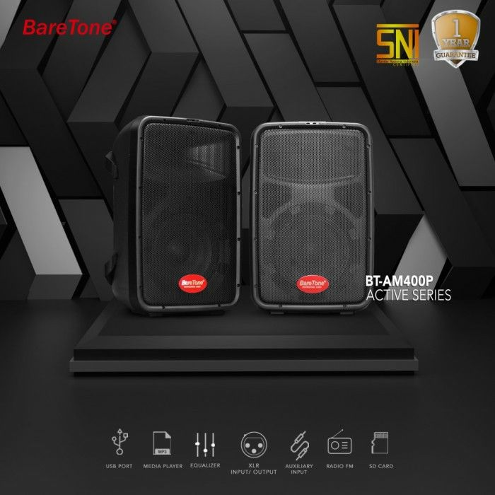 Speaker Aktif BareTone AM400P With Power Mixer SPEAKER 10 INCH 1 SET ...