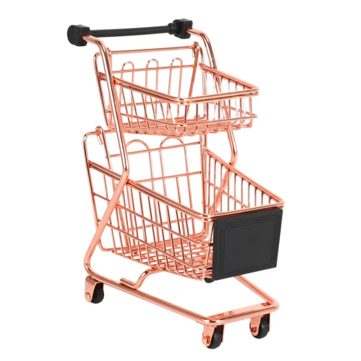 [Ready Stock]Mini Double Layers Shopping Cart Model Wrought Iron ...