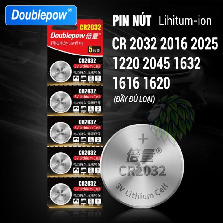 Vỉ 05 pin nút CR 2032 2016 2025 1220 2450 1632 1616 1620 Doublepow dùng ...