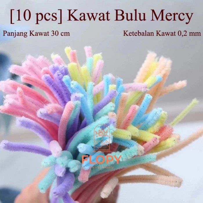 [ 50 PCS ] Kawat Bulu Mercy / Pipe Cleaner / Bahan Kerajinan Tangan ...