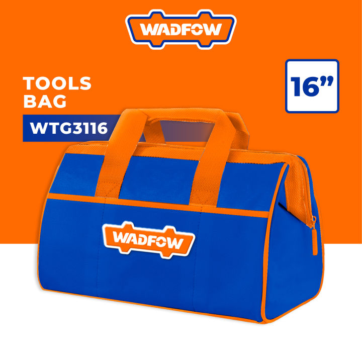 WADFOW Tools Bag (16"), w/ 3 Pockets Outside, Rigid Frame, Max. Load ...