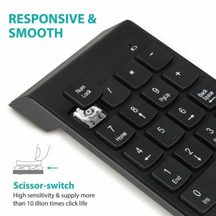 RBTECH USB Wireless Number Pad Numpad Numeric Keypad Number Keyboard ...