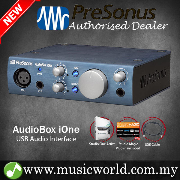 PreSonus AudioBox iOne 2 In 2 Out USB Audio Interface with Studio One ...