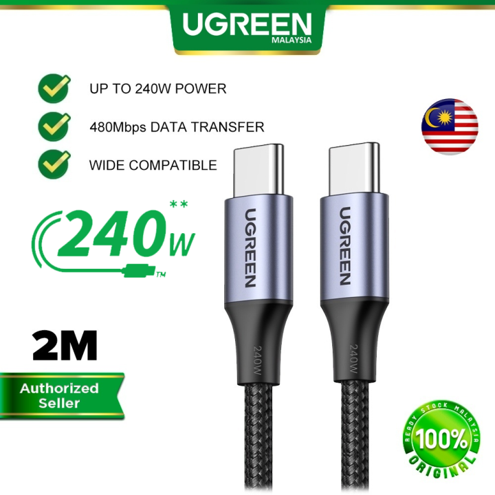 UGREEN PD 4.0 240W USB C to USB C Cable 480Mbps Nylon Braided Aluminum ...