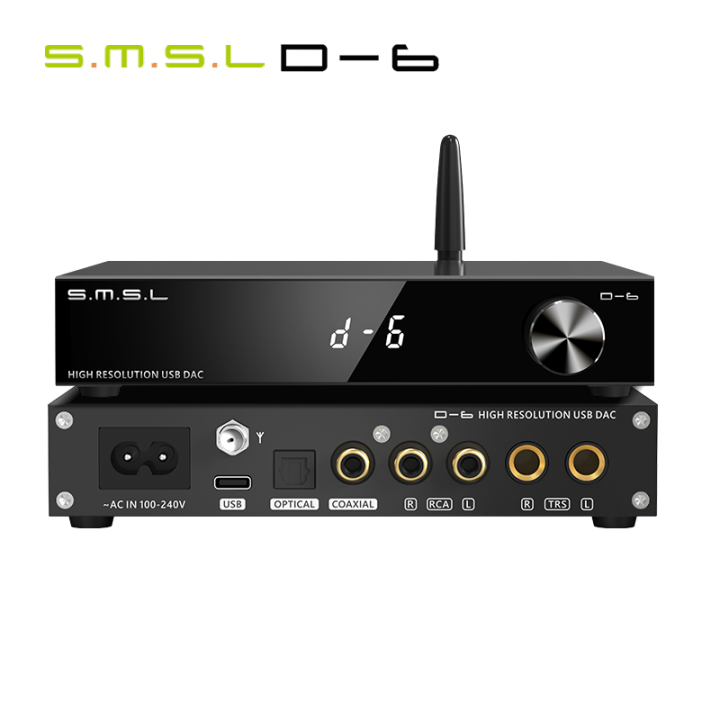 SMSL D6 D-6 Decoder Dual Ak4493s Suport DSD512 PCM 768kHz/32Bit D6 DAC Bluetooth 5.1 SBC/AAC ...