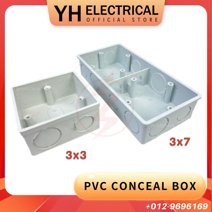 3x3 PVC Single Conceal Box / 3x7 PVC Double Conceal Base (white) | Lazada