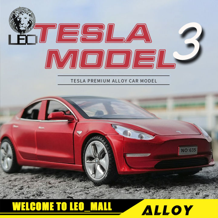LEO 1:32 Tesla Model 3 Diecast Metal Car Model Toy Cars For Boy ...