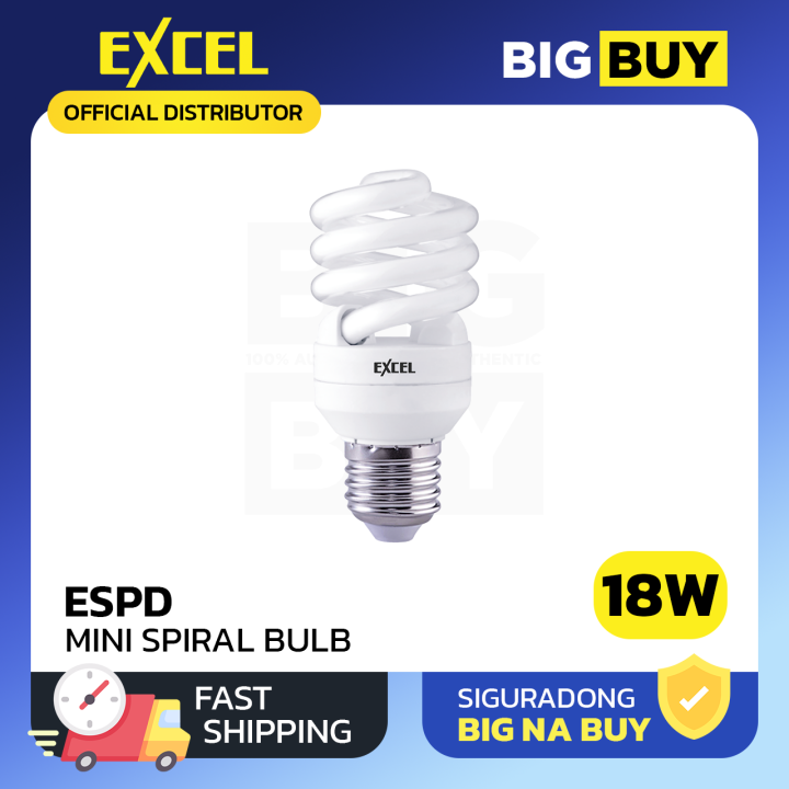 Excel - Compact Fluorescent E27 Mini Spiral Bulb 18 Watts - Daylight ...