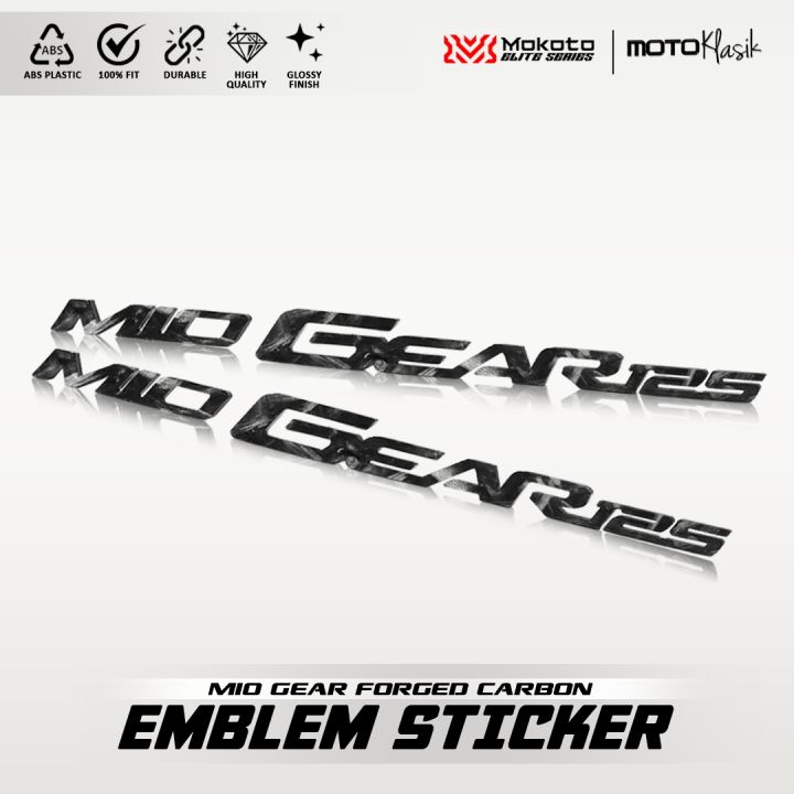 MOKOTO ELITE SERIES MIO GEAR 125 STICKER EMBLEM FORGED CARBON/CARBON ...