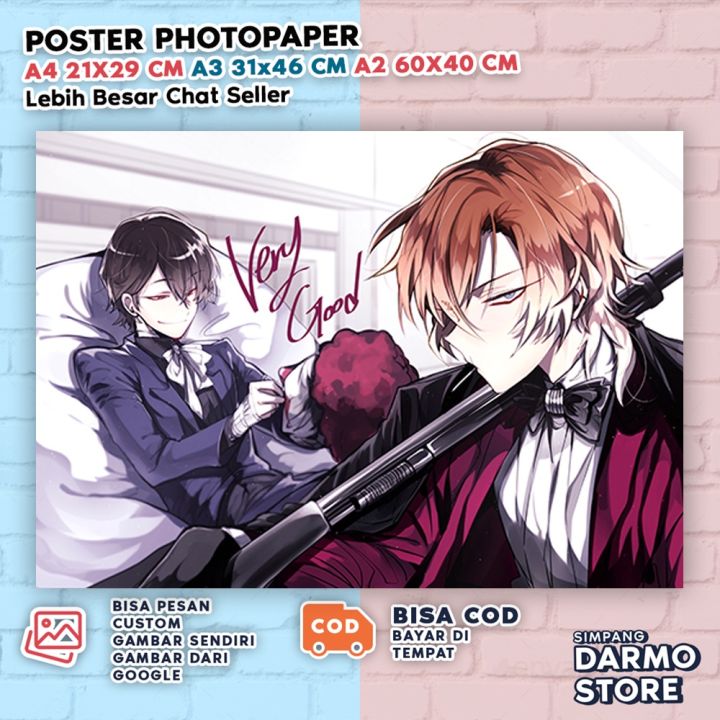 Poster Bungou Stray Dogs Dazai Atsushi Naomi Kyoka Foster Anime ...