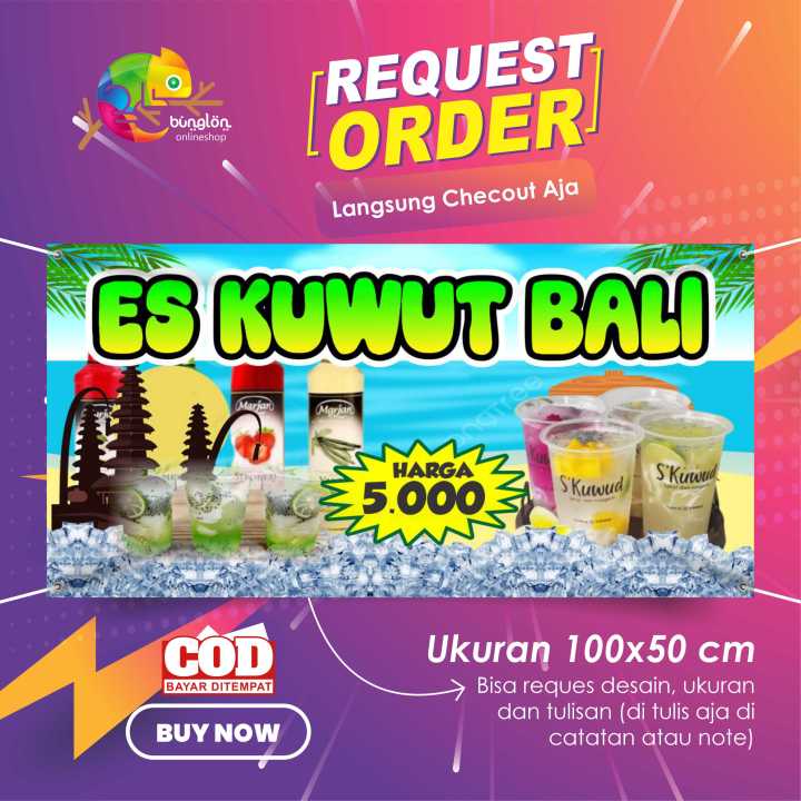 Spanduk Banner 100x50 Es Kuwut Bali Custom Desain | Lazada Indonesia