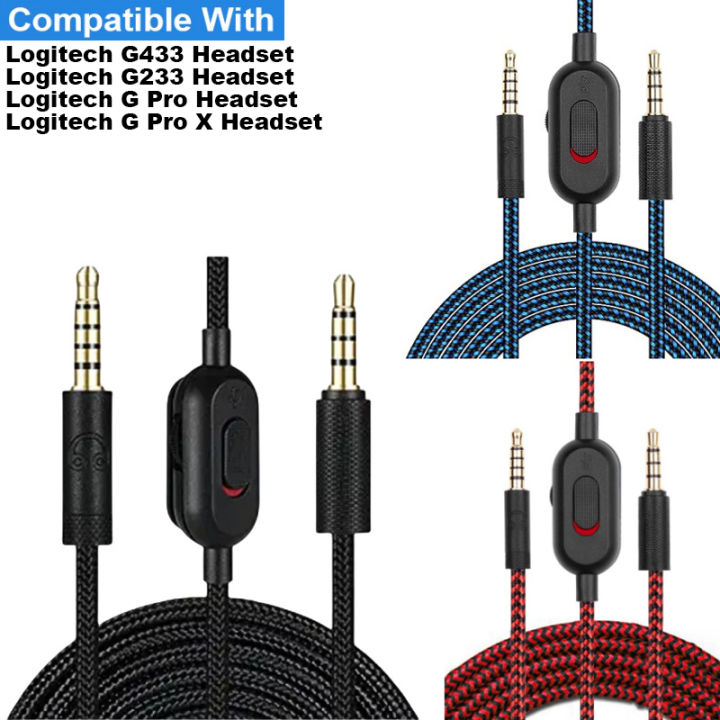 2M Braided Extension Aux Cable for Logitech G Pro X / G Pro / G233 ...