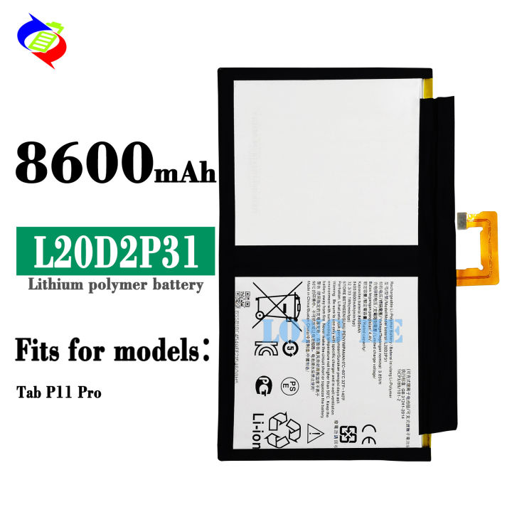 Longhe Battery for Lenovo Tab P11 Pro L20d2p31 Flat Plate Cell 8600mah ...