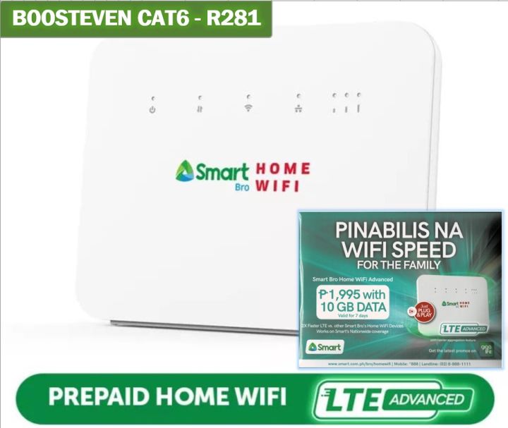 SMART BRO HOME PREPAID LTE ADVANCED CAT6 (BOOSTEVEN R281 / EVOLUZN ID4) | Lazada PH