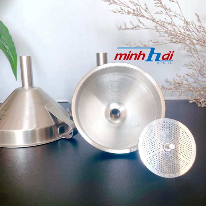 D1- Phễu Inox SUS 304 Có Lưới Lọc Cao Cấp - Quặng Inox SUS 304 có Size ...