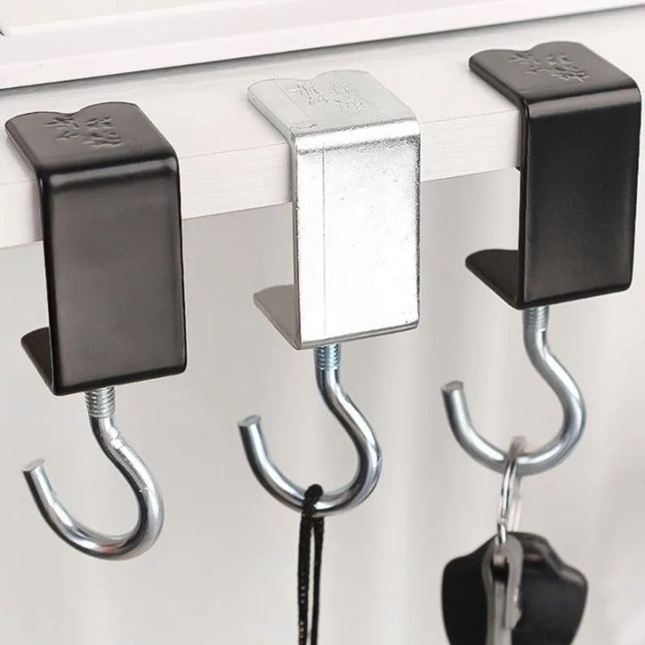 1/2Pcs Adjustable Desk Edge Hook No Punching Home School Office Desktop ...