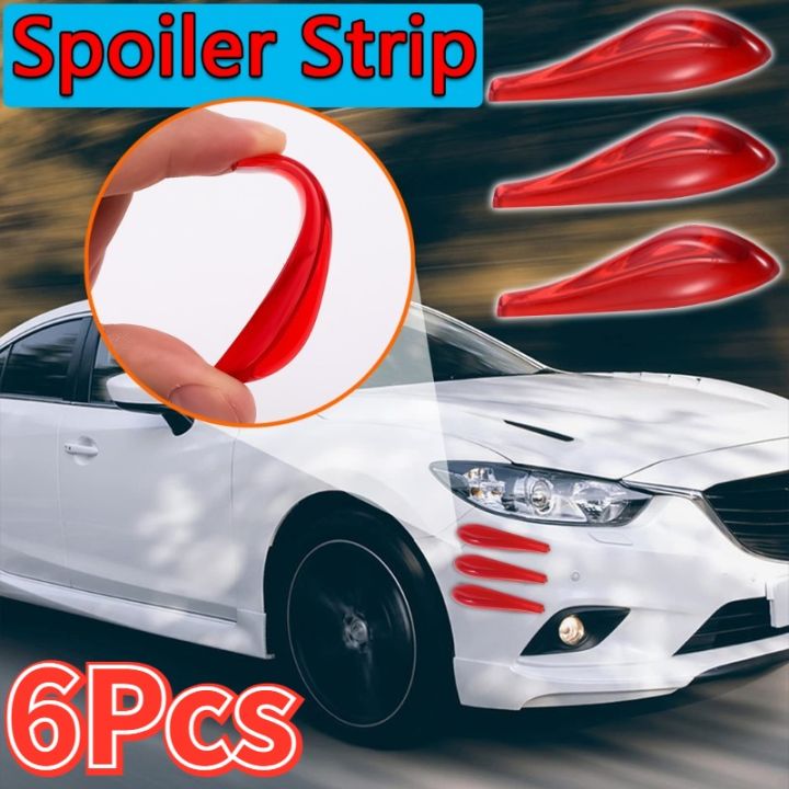 6Pcs Headlight Anti Collision Sticker Strips Car Body Deflector Spoiler ...