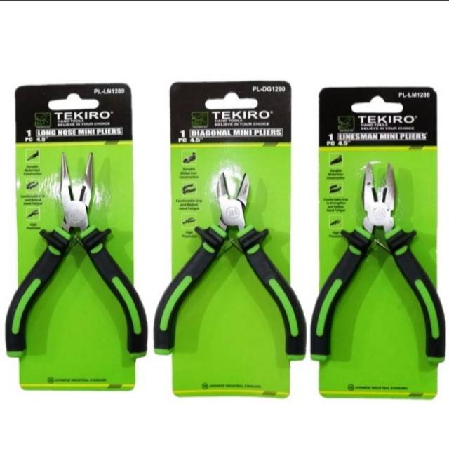 PAKET 3 Tang Mini 4,5 inch Tang Kombinasi Tang Lancip Tang Potong ...