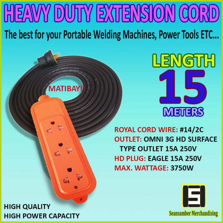 15 Meters Heavy Duty Extension Cord With Omni HD 2G/3G/4G Surface Type ...