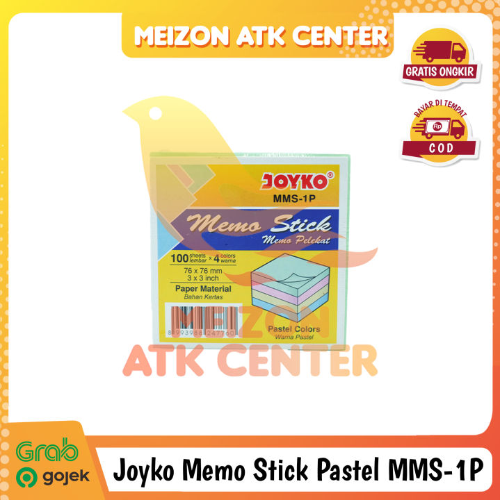 JOYKO Memo Stick MMS-1P Pastel Sticky Notes Kertas Memo Tempel [1 PAD ...