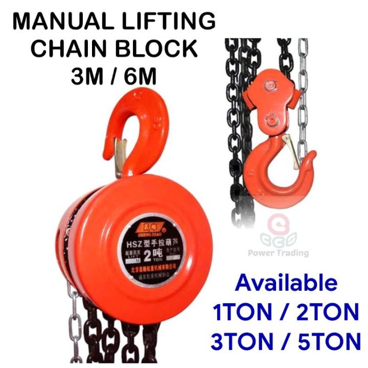 MANUAL LIFTING 2TON CHAIN BLOCK MINI HOIST 3M 6M CHAIN HOIST | Lazada