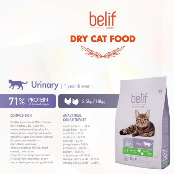 Belif Premium All Breed Adult Cat Dry Food Urinary - (Repack 1kg) | Lazada