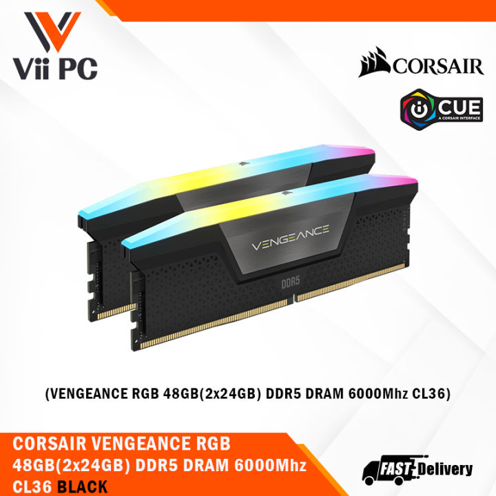 CORSAIR VENGEANCE RGB 48GB (2x24GB) DDR5 DRAM 6000Mhz/6400Mhz CL36 ...