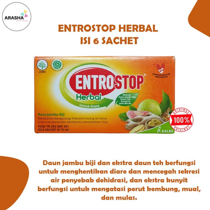 Entrostop Cair Herbal Obat Diare Mencret Praktis Box 6 Sachet 15 ml ...