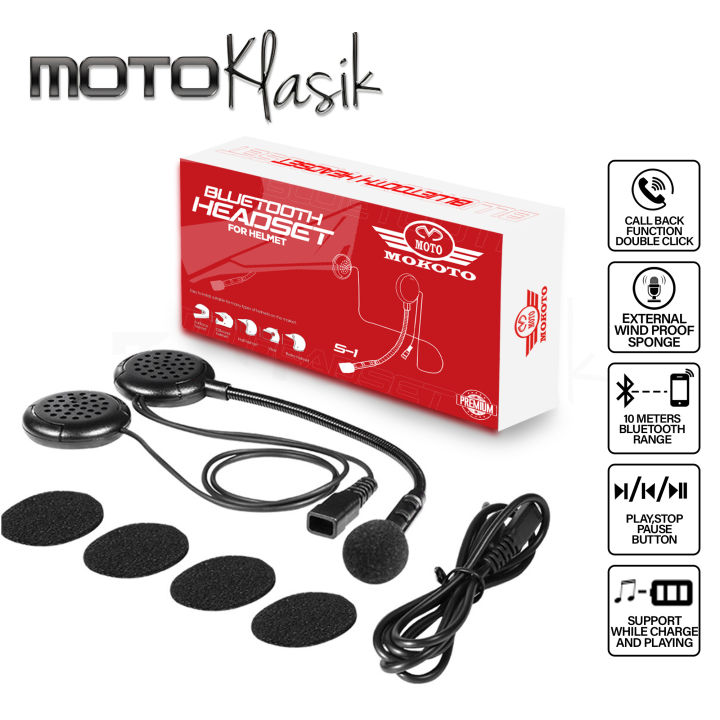 MOKOTO S-1 MOTORCYCLE BLUETOOTH HELMET HEADSET WITH MICROPHONE / ANTI ...