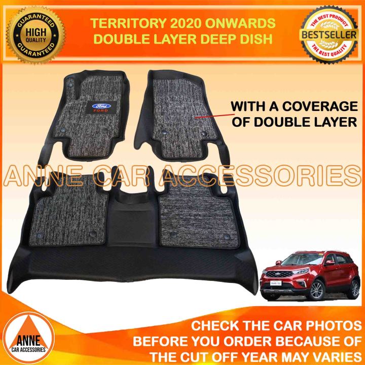 Double Layer 7D Deep Dish Matting for Ford Territory 2020 2021 2022 ...