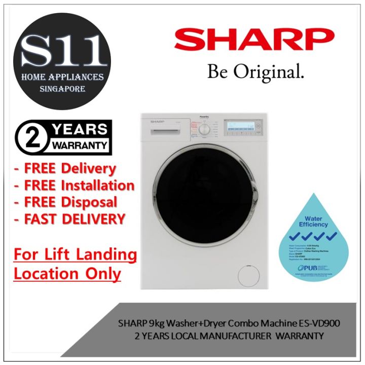 SHARP 9kg Washer+Dryer Combo Machine ES-VD900 2 YEARS LOCAL ...